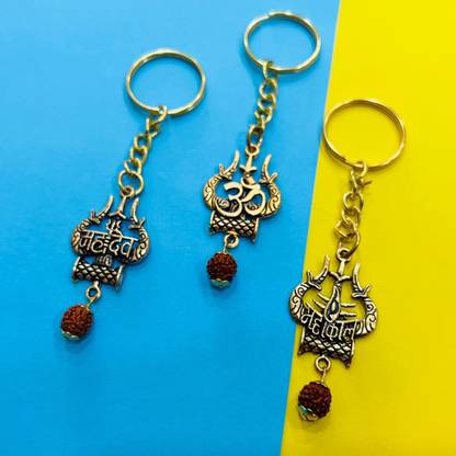 Charms Combo of Lord Shiva Mahadev Mahakal Rudraksha Trishul Shape Gold ...