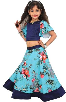 Girls Lehenga Choli Ethnic Wear Floral Print Lehenga Choli Price in ...