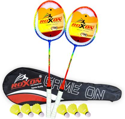 ROXON Thunder Iron Wide Body Badminton With 6 Piece Plastic Shuttles ...