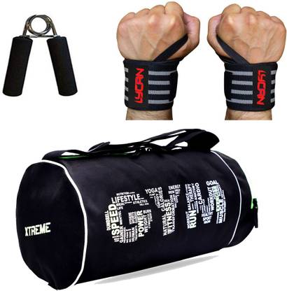 LYCAN Gym kitbag Grey handwrist with Hand Gripper Combo Gym & Fitness ...