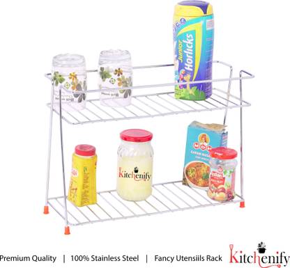 Kitchenify Spice Rack 2 Layer Container Trolley Organizer Multipurpose ...
