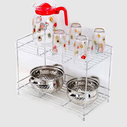 AADITYA Stainless Steel 2 Tier Multi Purpose Kitchen Rack |Spice Rack ...