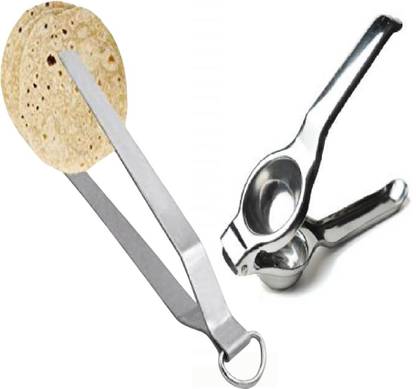 SHUBHCO Roti Chimta Tong or Chapati Pakad Chimta With Steel Hand Juicer ...