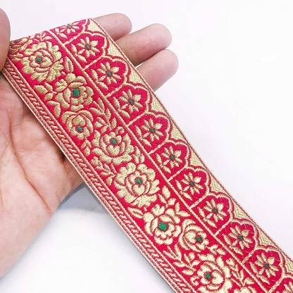 Lami 9 Meter Jacquard Woven / Decorative Banarasi Saree Border Ribbon ...