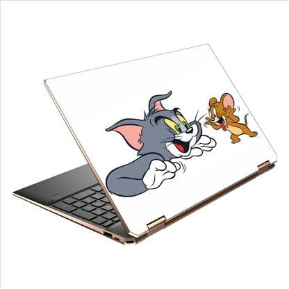 crowntrendz Laptop Skin tom & jerry Adhesive Vinyl HD Print Laptop Skin ...