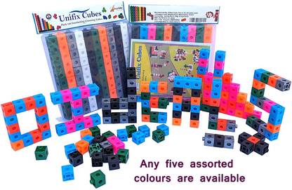 StepsToDo Pack 100 Unifix Cubes in 10 Colours (Multicolour). 2CM Size ...