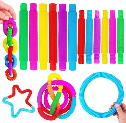 SKTOYZONE Pop Tube Fidget Toy Fun Pull and Pop Tubes Sensory Tubes for ...