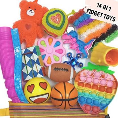 INDIKONB 14 in 1 Fidget Toys for Kids| Pop It Mega Fidget Toys Kit ...