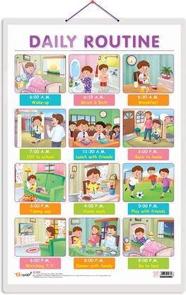 DAILY ROUTINE Early Learning Educational Chart for Kids | 20"X30" inch ...