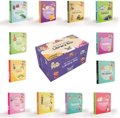 Toygear My First Learning Library Box Of 12 Board Books Pre-School Gift ...