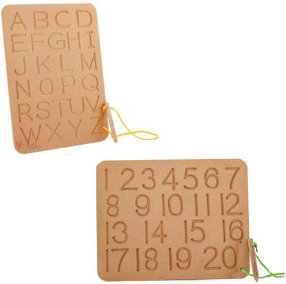 Plus One Tracing Wooden Board Handwriting, Numbers & Alphabets Learning ...