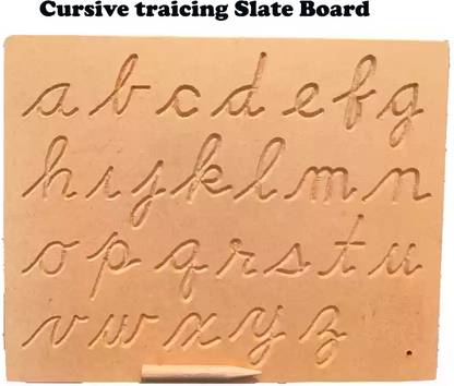 SHALAFI English Alphabet Cursive Tracing Slate Stencil Board ABC ...