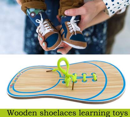 SHALAFI Lacing Shoe Toy Learn to Tie Shoelaces Toy Threading Toy Board ...