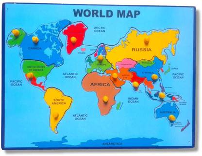 VSINDIA Wooden World Map Tray Price in India - Buy VSINDIA Wooden World ...