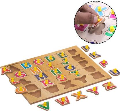 SAFESEED High Quality Wooden Educational Board ABCD Alphabet Early ...