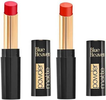 BLUE HEAVEN Powder Matte Lipsticks (Carol Touch & Fiery Orange) - Price ...