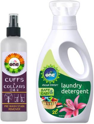 LA ONE Laundry Detergent Safe & Easy 2 ltr and Prewash of Cuff , Collar ...