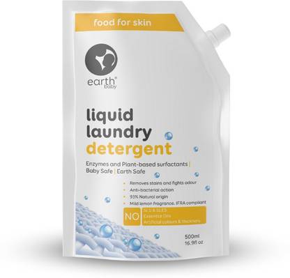 earthBaby Liquid Laundry Detergent with Enzymes and Plant-based ...
