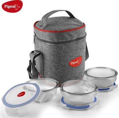 Flipkart.com | Pigeon Healthy Fresh Borosilicate Glass Lunch Box 3 ...