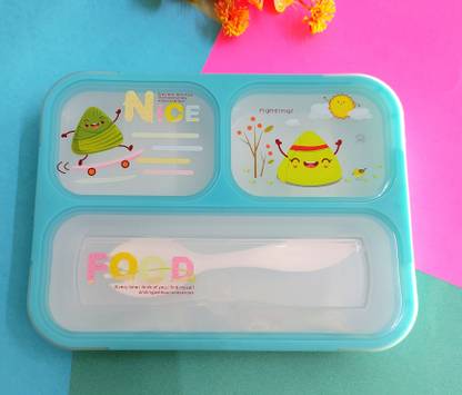 Flipkart.com | Paper Bear Light Blue 4 Compartment Lunch Box for Kids ...