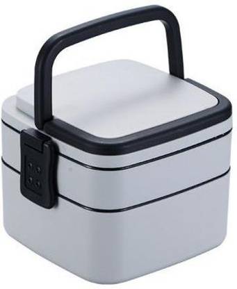 Flipkart.com | SAFESEED Double Layer Square Tiffin Box with Spoon ...