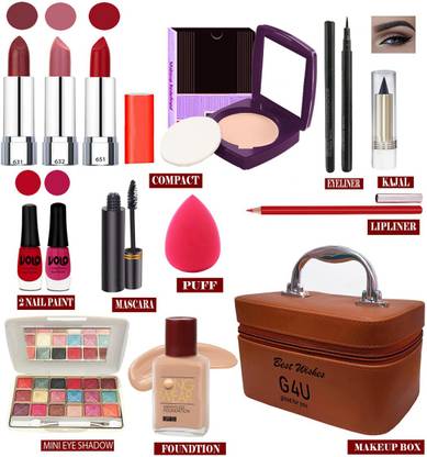 G4U All in One Makeup Kit Gift Wedding makeup With Makeup Box A1 ...