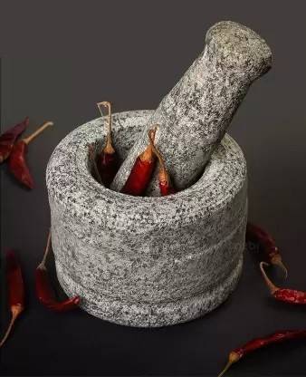 QHome Grinding Stone Masher Made by Pure Ayurvedic Stone / injikallu ...