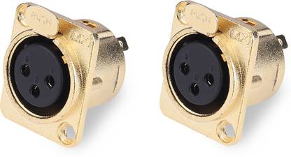 MX 3Pin Mic Female Connector XLR 24K Gold Plated Panel Mounting MX3029 ...
