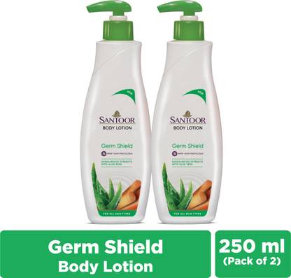 Santoor by Wipro Germ Shield Moisturising Body Lotion with Aloe Vera ...