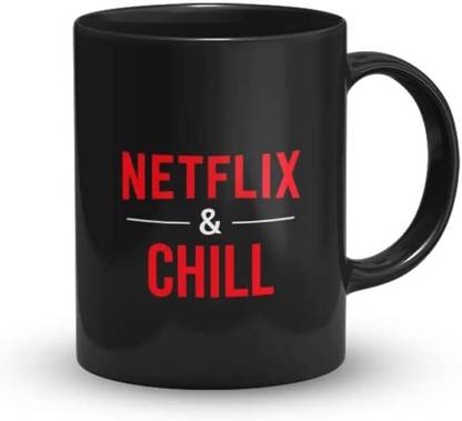 Kingdivine Netflix logo Black colour mug Ceramic Coffee Mug Price in ...