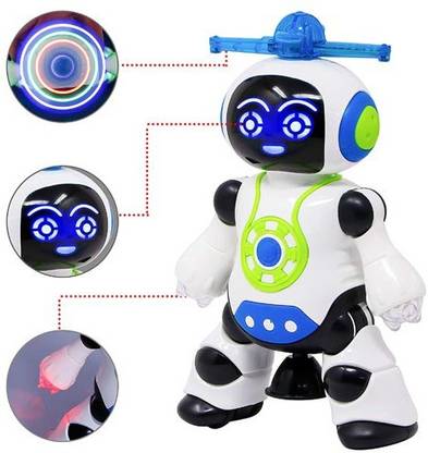 Toyvala Dancing Robot With Music, 3D Flashing Lights,360° Rotation Toy Robot For Kids-TV ...