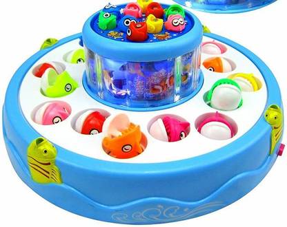 ShoptoAll Plastic Musical Rotating Fish Catching Musical Game with ...