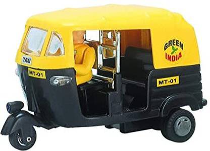 Crafts Export Pull Back Mini Auto Rickshaw Toys for Kids (Color May ...