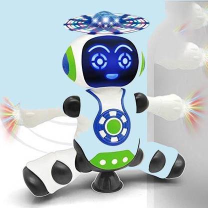 Toyvala Dancing Robot With Music, 3D Flashing Lights,360° Rotation Toy Robot For Kids-W ...