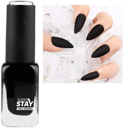 EVERERIN DULL MATTE NAIL PAINT LONG WEAR & SOFT TOUCH VELVET BLACK ...