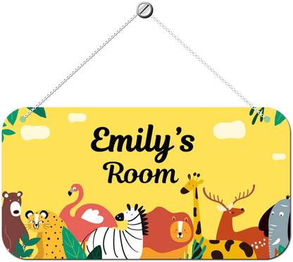 ARTBUG Wooden Emily Door Sign Kids Room Name Plate Price in India - Buy ...