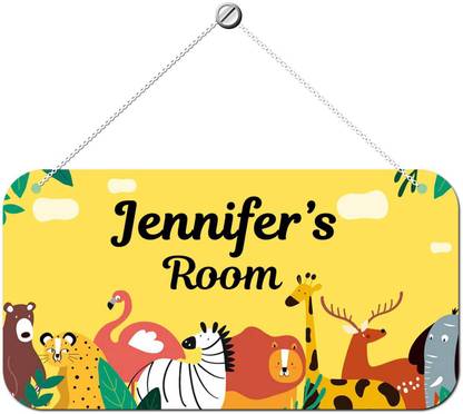 ARTBUG Wooden Jennifer Door Sign Kids Room Name Plate Price in India ...