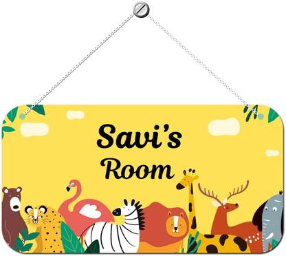 ARTBUG Wooden Savi Door Sign Kids Room Name Plate Price in India - Buy ...