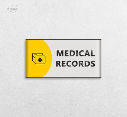 MYSIGN Wooden 'Medical Records' SIGN BOARD FOR HOSPITAL (6X12") Name ...