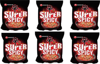 Nongshim Shin Red Super Spicy 120gm Pack of 6 Instant Noodles ...