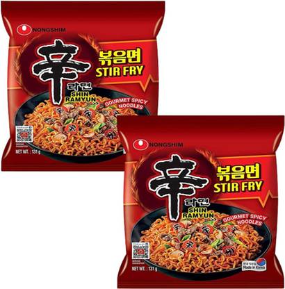 Nongshim Shin Ramyun Stir Fry Instant Noodles 131gm Pack of 2 Instant ...