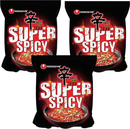 Nongshim Shin Red Super Spicy 120gm Pack of 3 Instant Noodles ...