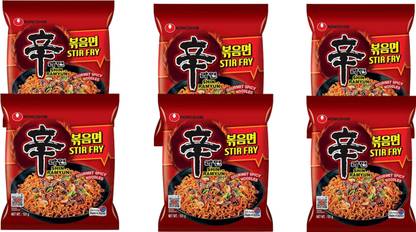 Nongshim Shin Ramyun Stir Fry 131gm Pack of 6 Instant Noodles Non ...