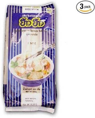 How How Rice Stick Noodle, 500 g Each (5 mm) - Pack of 3 Rice Noodles ...