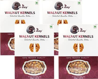 5 A Day Special Quarters Halves Kashmiri Walnuts Kernels Walnuts 1 Kg ...