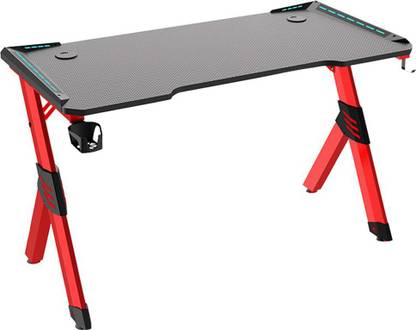 SYGA Gaming Table Desktop Y-Shape Computer Desk with RGB LED Light ...