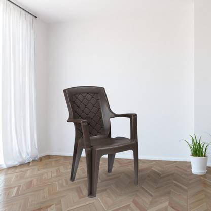 homezy Boss Plastic Armchair/Sturdy High Back Chair For home/Plastic ...