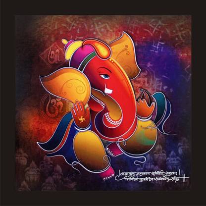 TS NANDA LORD GANESHA WALL PAINTING READY TO HANG WITH FRAME Digital ...
