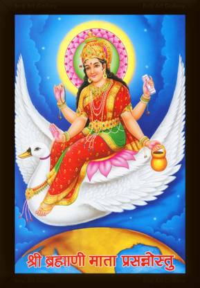 Braj Art Gallery Shri Brahmani Mata Photo Frame Digital Reprint 19.5 ...