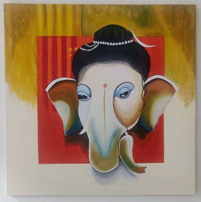 Neha Art Gallery "Ganesha" handmade canvas Acrylic 24 inch x 24 inch ...